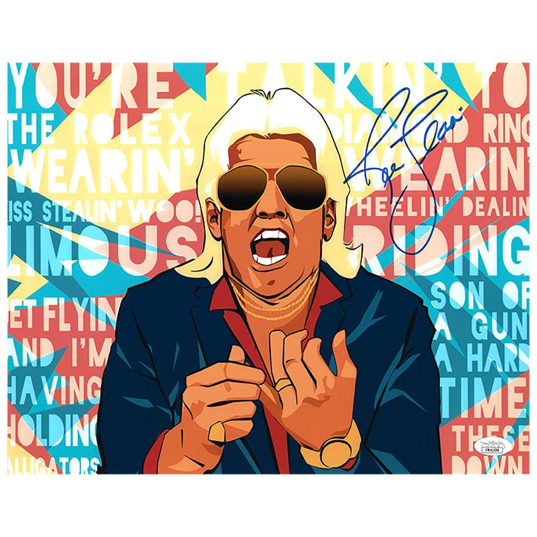 Ric Flair Signed 11x14 Animated Wrestling Photo (JSA) — RSA