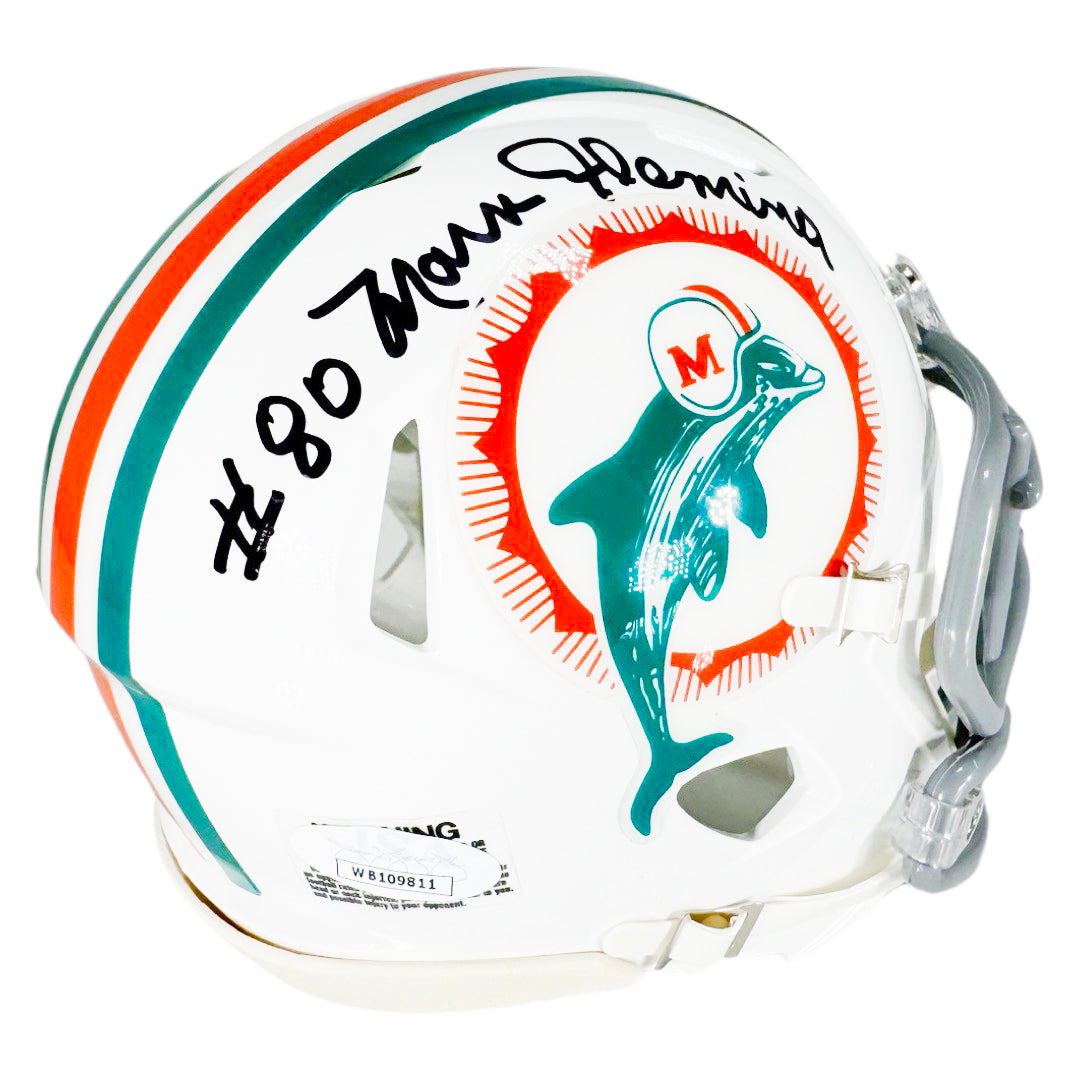 Marv Fleming Signed Miami Dolphins Throwback Speed Mini Football Helme ...