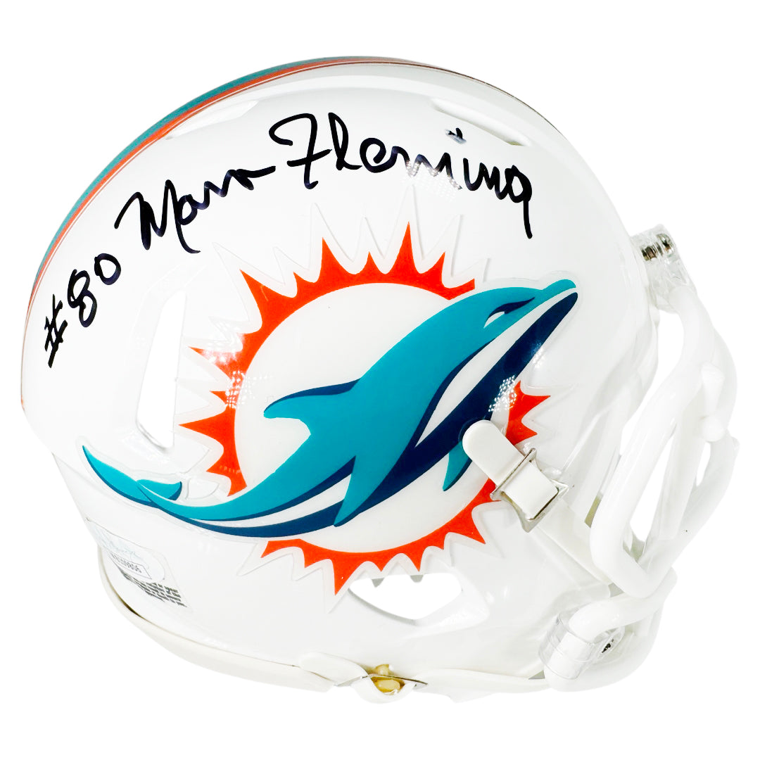 Marv Fleming Signed Miami Dolphins Speed Mini Football Helmet (JSA) — RSA