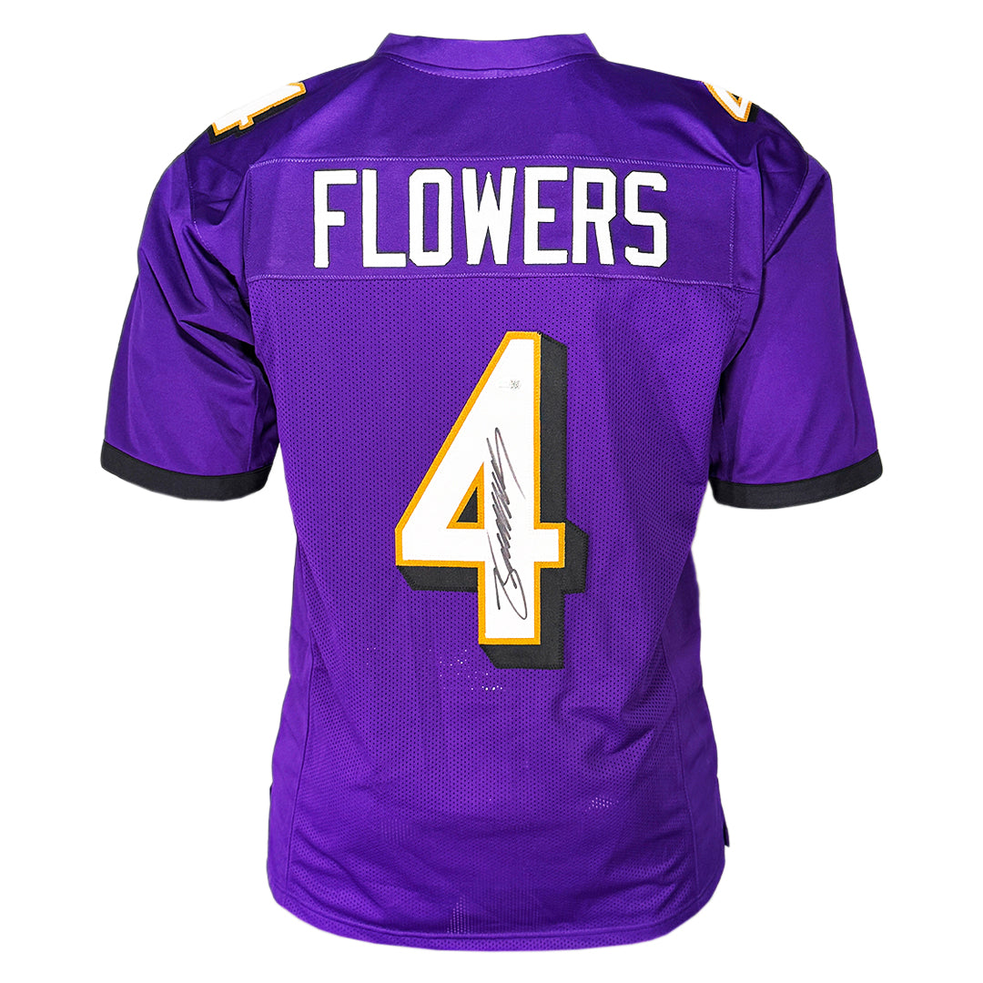 Zay Flowers Signed Baltimore Purple Football Jersey Beckett — Rsa