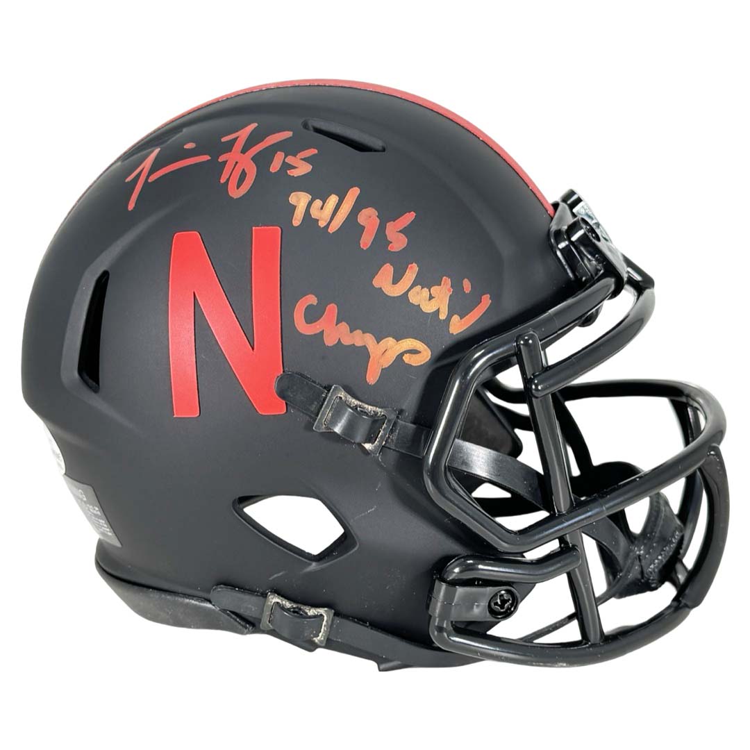 Tommie Frazier Signed 94/95 National Champs Inscribed Nebraska Cornhus ...