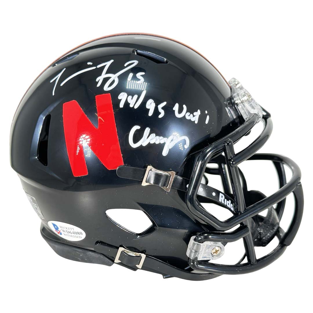 Tommie Frazier Signed 94/95 National Champs Inscribed Nebraska Cornhus ...