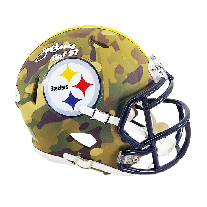Joe Greene Signed Pittsburgh Steelers Camo Speed Mini Football Helmet — RSA
