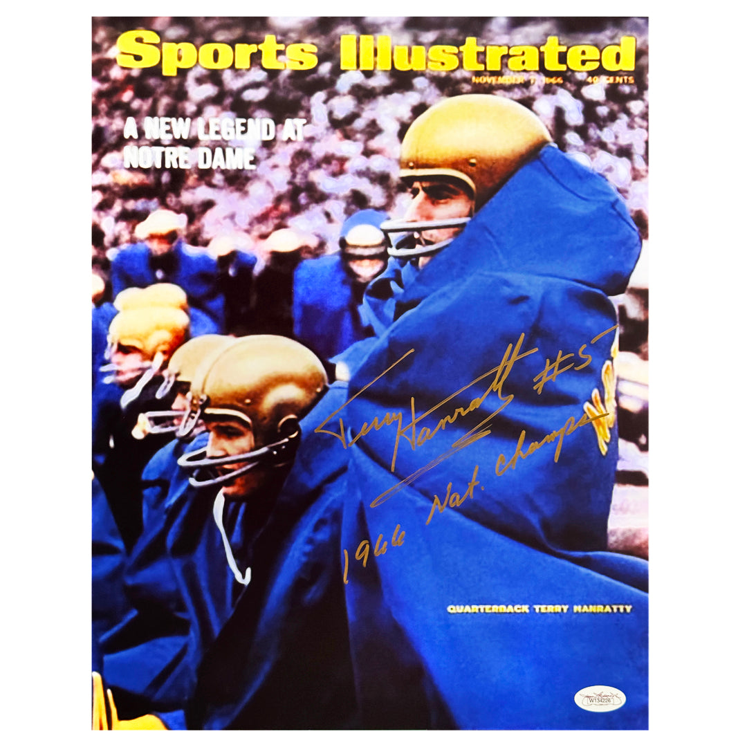 Terry Hanratty Signed 1966 National Champs Inscription College Pose 2 — RSA