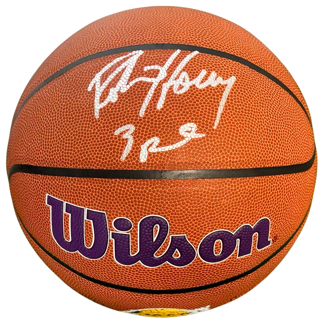 Robert Horry Signed 3-Peat Inscribed Los Angeles Lakers Wilson Basketb ...