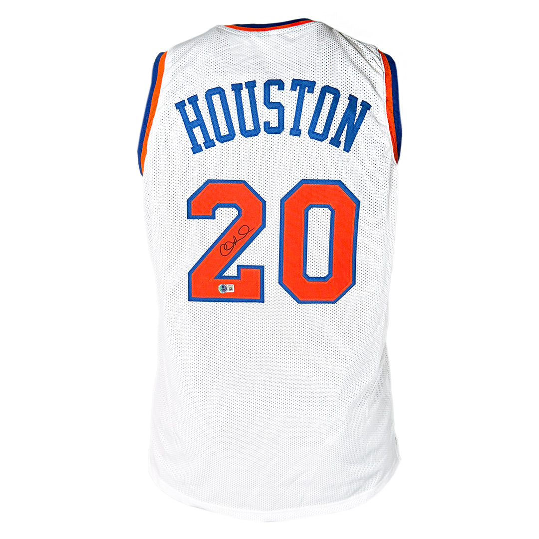 Alan Houston Signed New York White Basketball Jersey (Beckett) — RSA