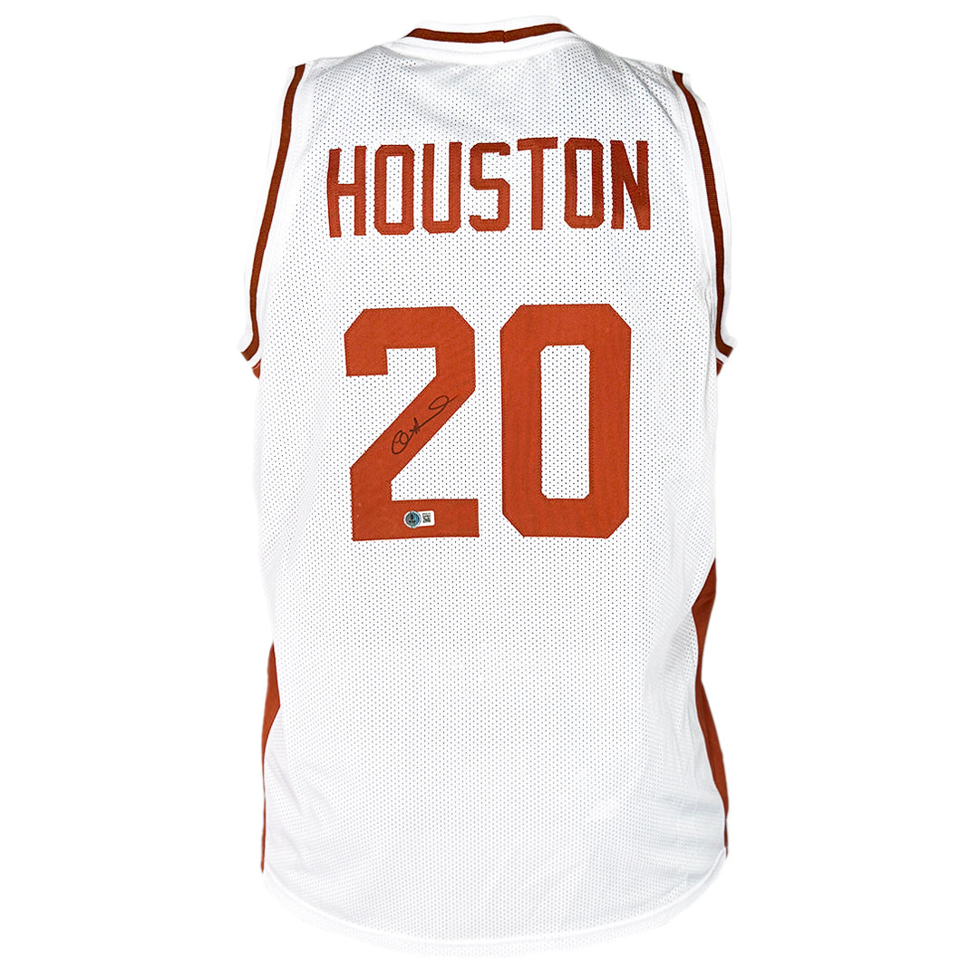 Alan Houston Signed Tennessee College White Basketball Jersey (Beckett — RSA