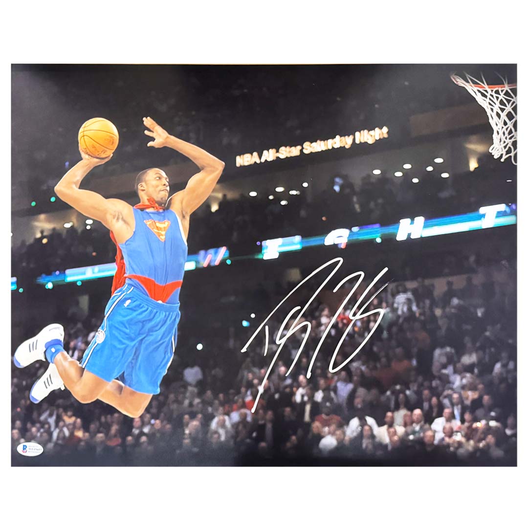 Dwight Howard Signed Superman Basketball 16x20 Photo (Beckett) — RSA