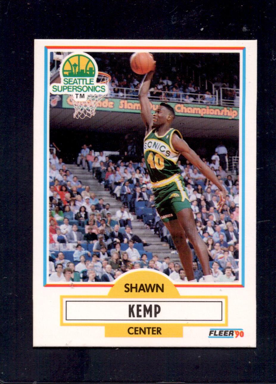1990-91 Fleer #178 Shawn Kemp Seattle Supersonics Rookie Basketball Ca ...