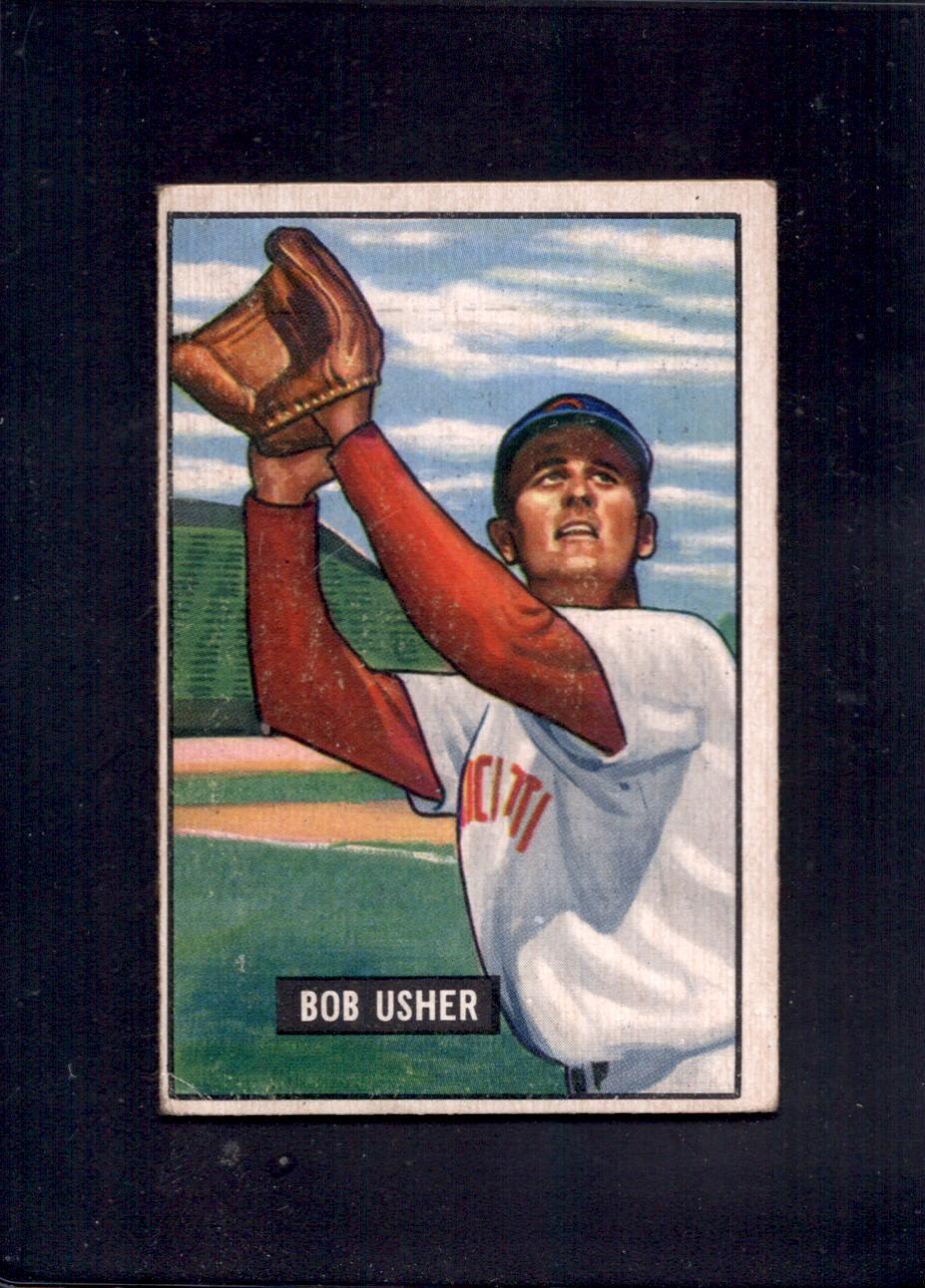 1951 Bob Usher Bowman #286 Reds Rookie Baseball Card — RSA
