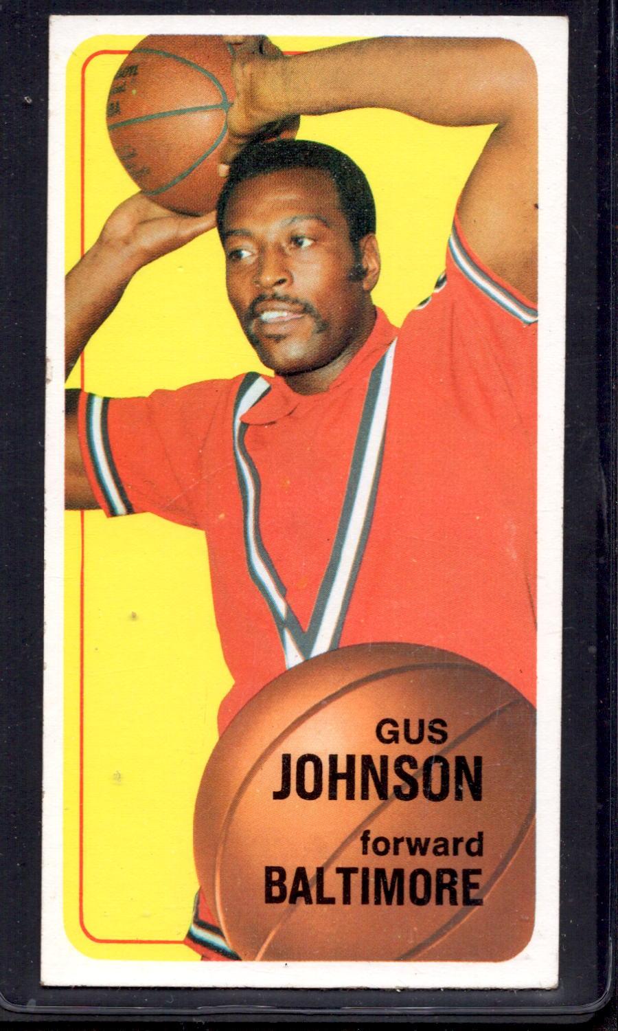 1970-71 Topps #92 Gus Johnson Baltimore Bullets Basketball Cards — RSA