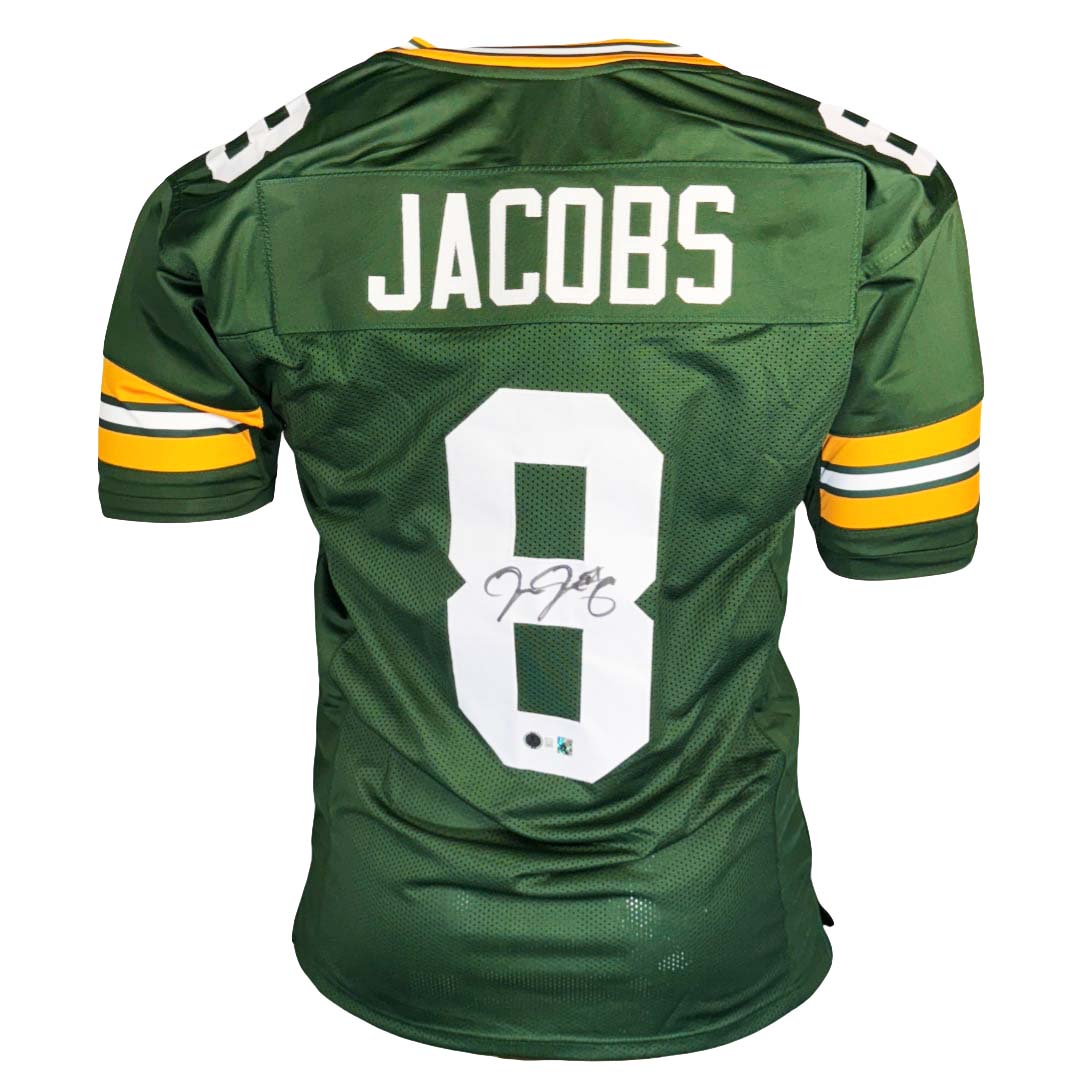 Josh Jacobs Signed Green Bay Green Football Jersey (Beckett) — RSA