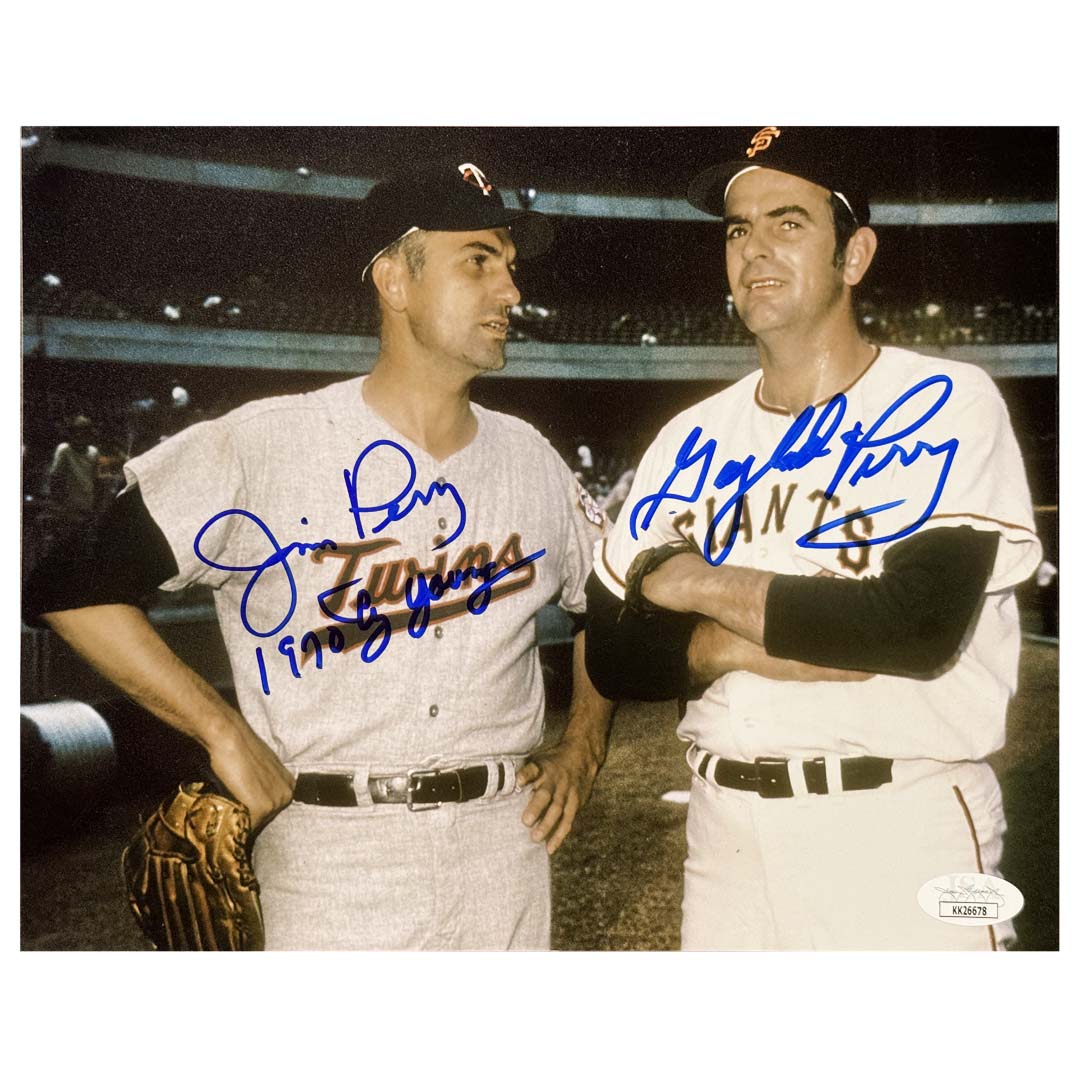 Gaylord Perry Jim Perry Signed Pose 3 Baseball 8x10 Photo (JSA) — RSA