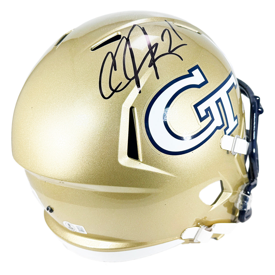 Calvin Johnson Signed Georgia Tech Yellow Jackets Speed Full-Size Repl ...
