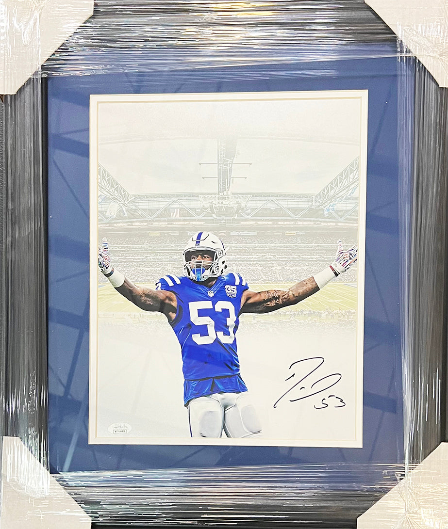Darius Leonard Signed Indianapolis Colts Framed 11x14 Football Photo ...