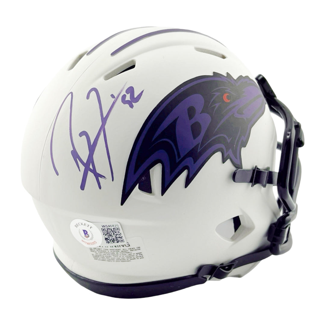 Ray Lewis Signed Baltimore Ravens Lunar Eclipse Mini Football Helmet ...