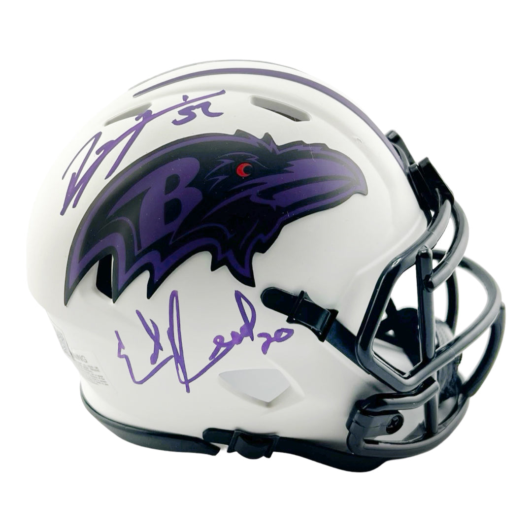 Ed Reed Ray Lewis Signed Baltimore Ravens Lunar Eclipse Mini Football — RSA