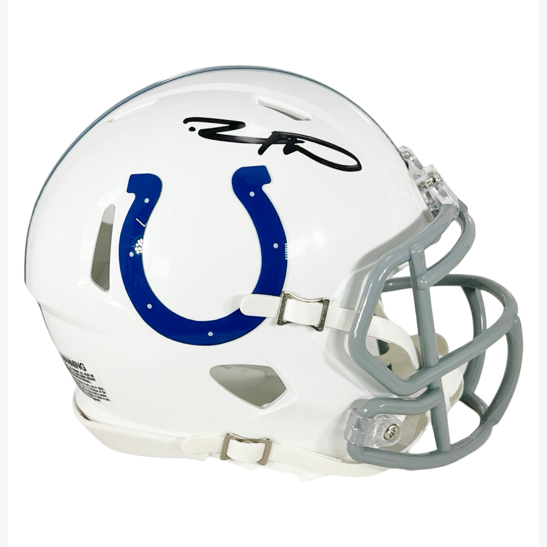 Robert Mathis Signed Indianapolis Colts Speed Mini Replica White Footb ...