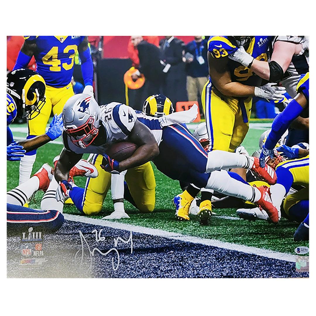 Sony Michel Signed New England Patriots 16x20 Photo (Beckett) — RSA