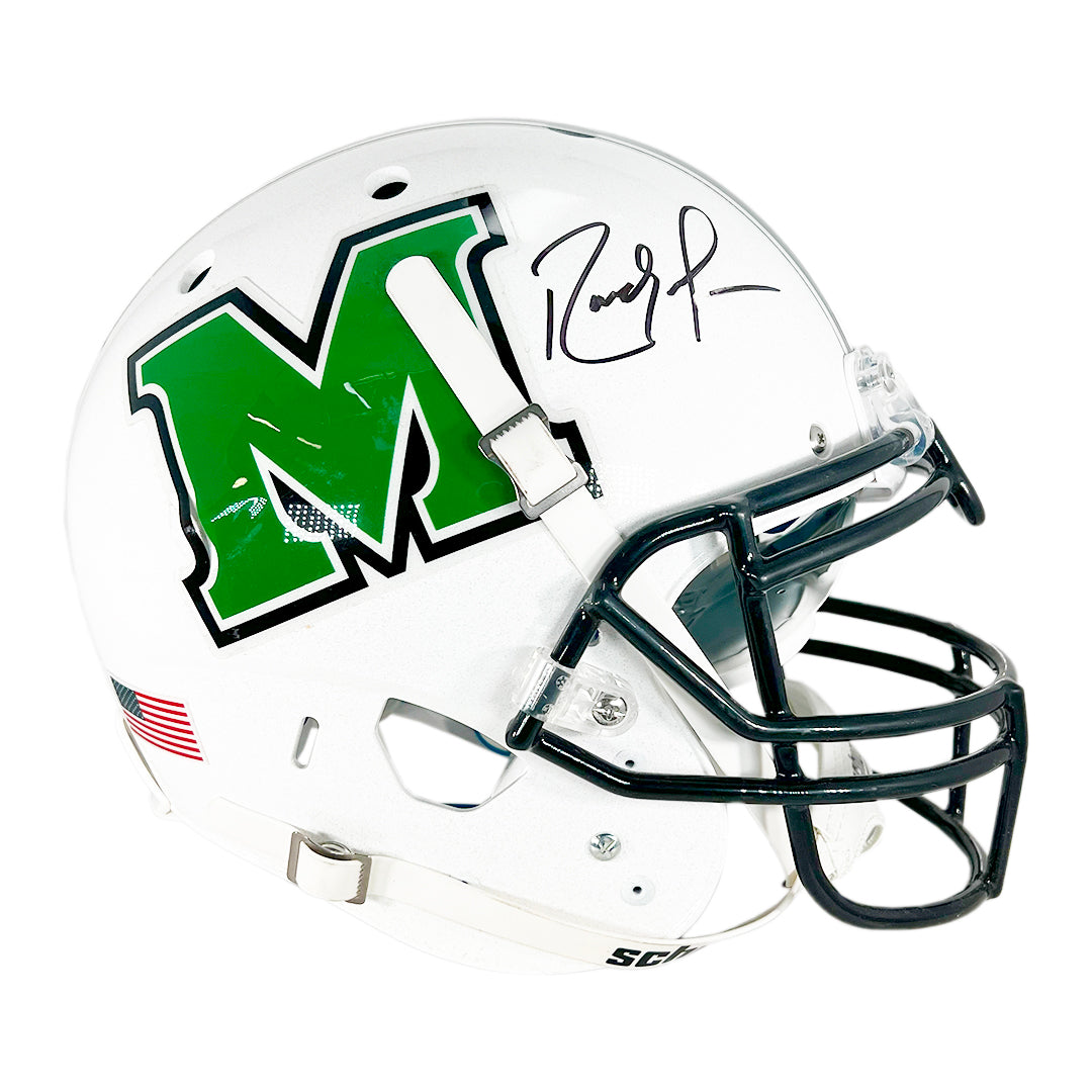 Randy Moss Signed Marshall Thundering Herd White Full-Size Schutt Foot ...