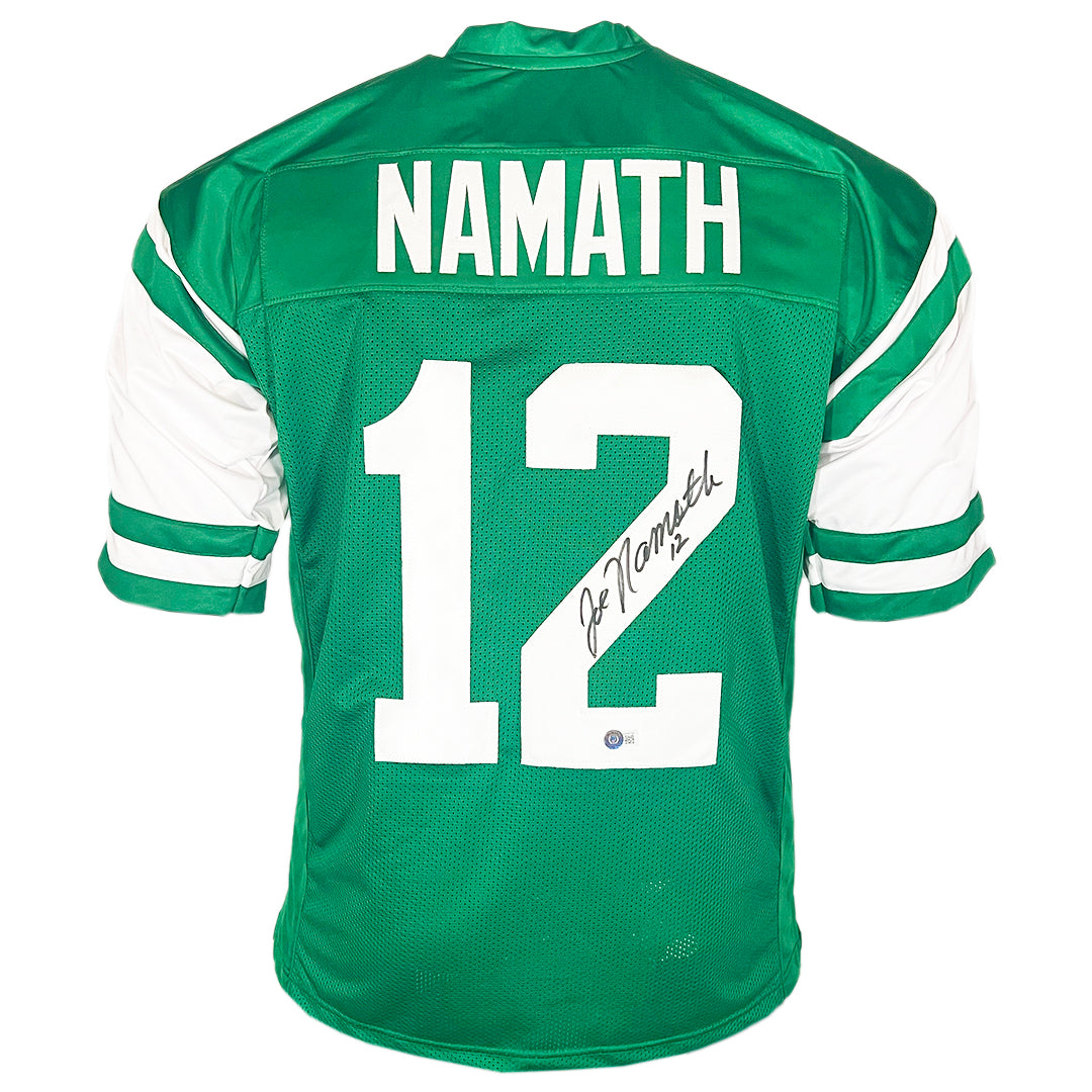Joe Namath Signed New York Green Football Jersey (Beckett) — RSA
