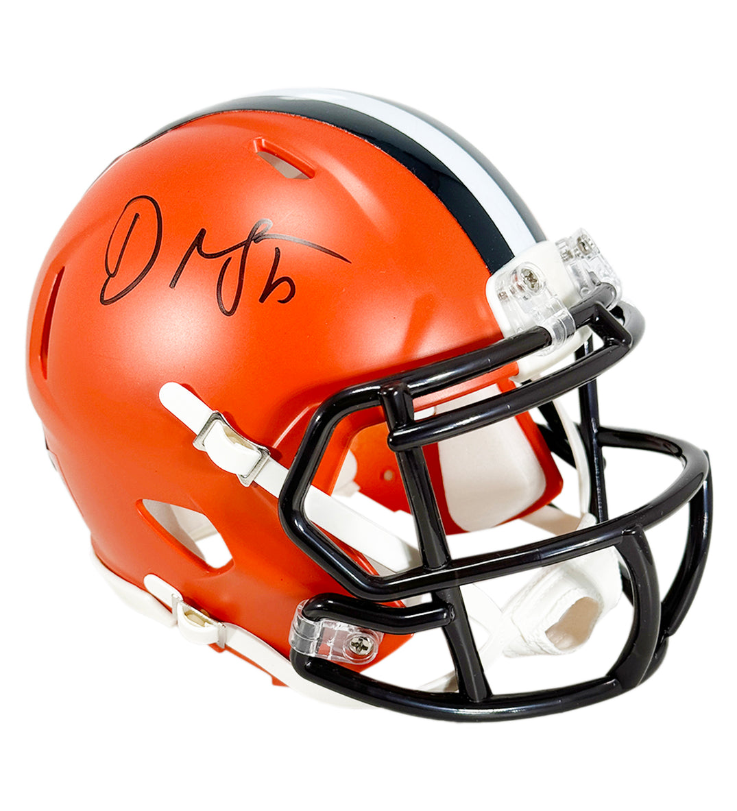 David Njoku Signed Cleveland Browns Speed Mini Replica Football Helmet ...