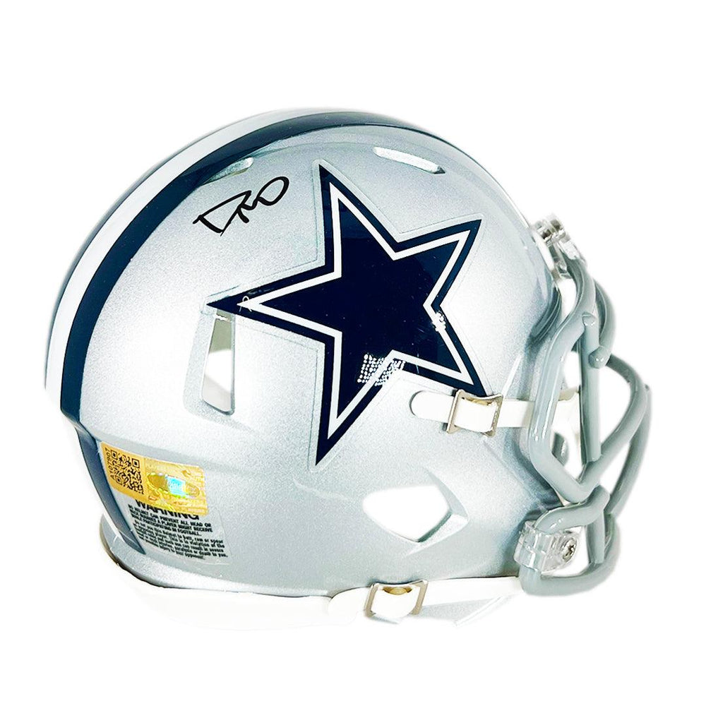 DeMarvion Overshown Signed Dallas Cowboys Speed Mini Football Helmet ...