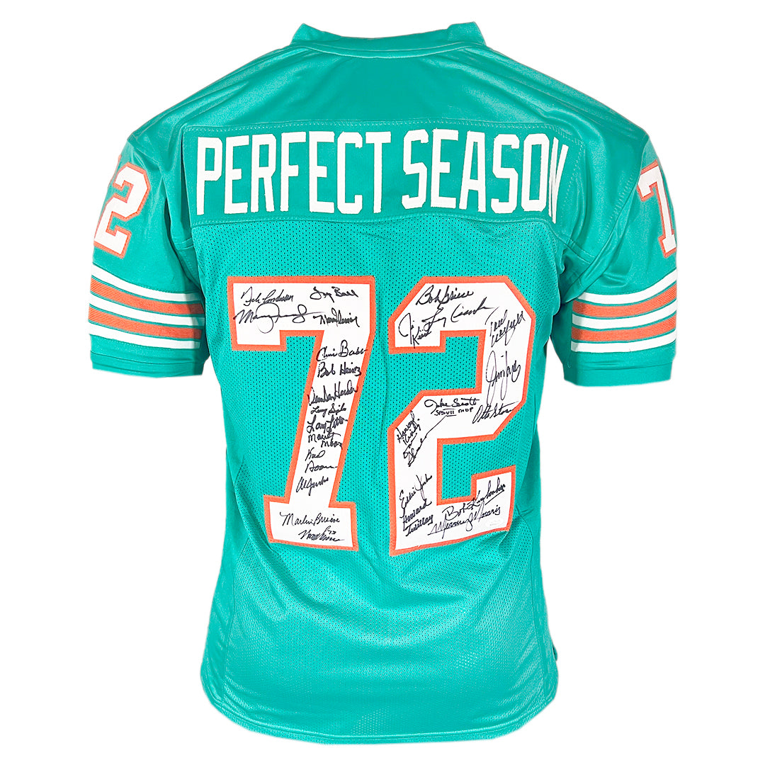 1972 Perfect Season Team Signed Miami Teal Football Jersey (JSA WPP246 ...