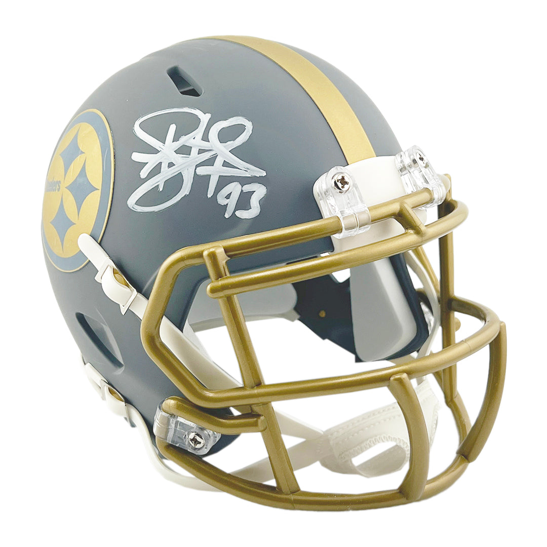 Troy Polamalu Signed Pittsburgh Steelers Slate Alternate Speed Mini Fo ...