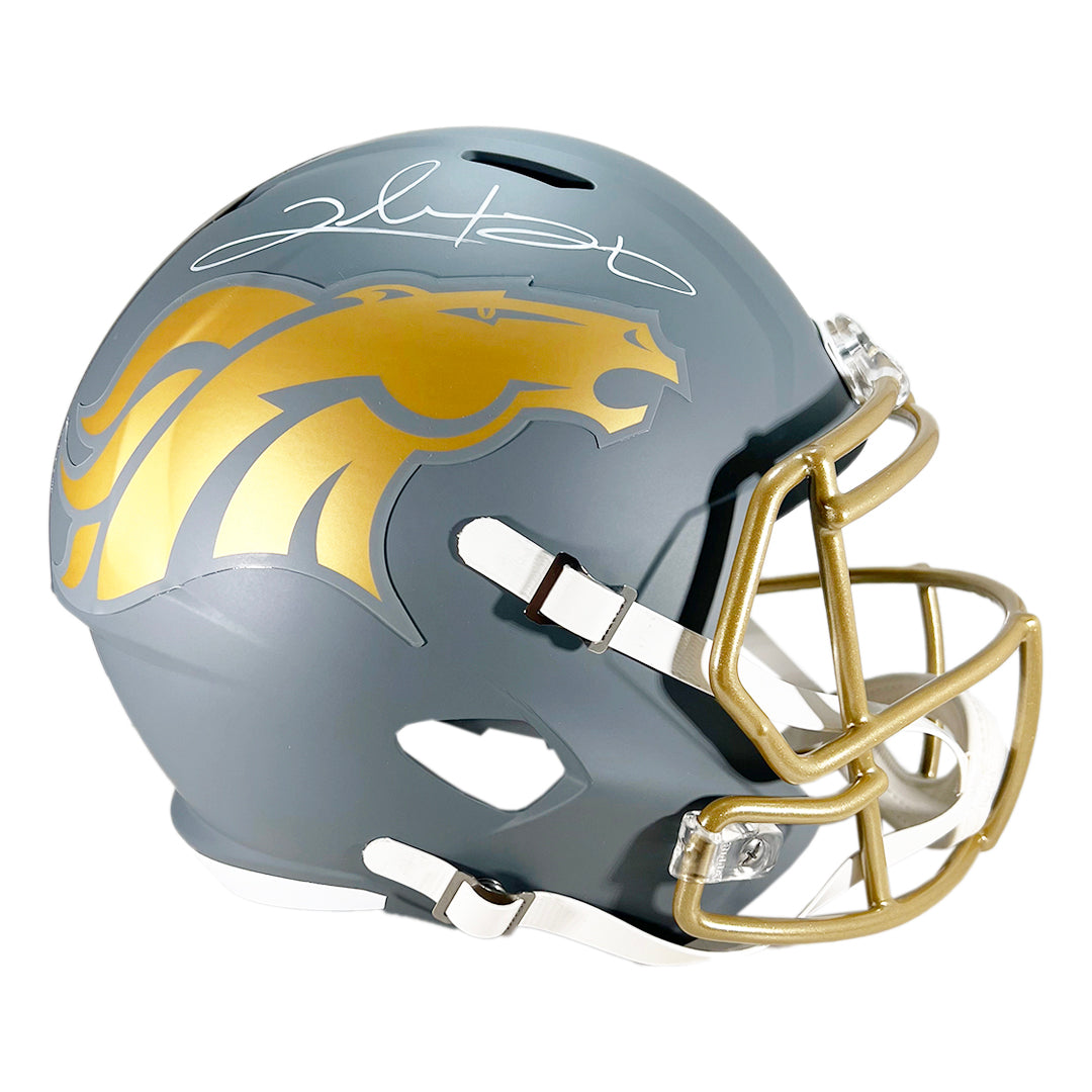 Clinton Portis Signed Denver Broncos Slate Alternate Speed Full-Size R ...