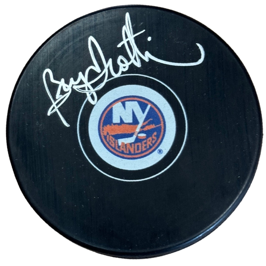 Bryan Trottier Signed New York Islanders Hockey Puck (JSA) — RSA