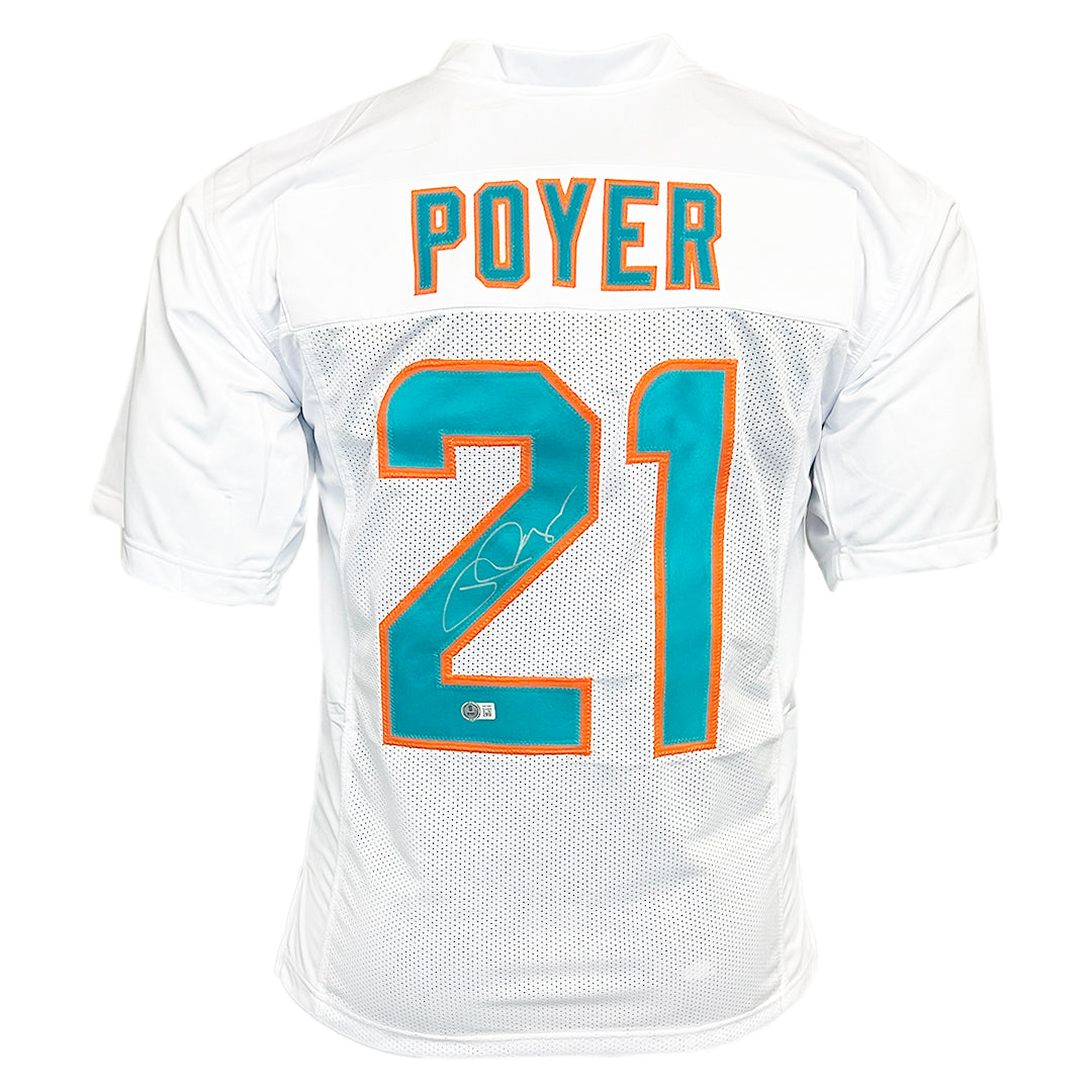 Jordan Poyer Signed Miami White Football Jersey (Beckett) — RSA
