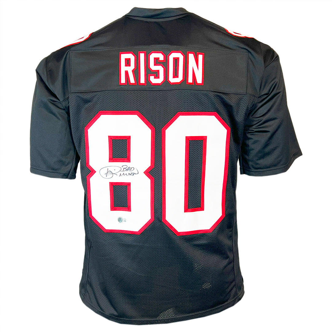 Andre Rison Signed Bad Moon Inscription Atlanta Black Football Jersey — RSA