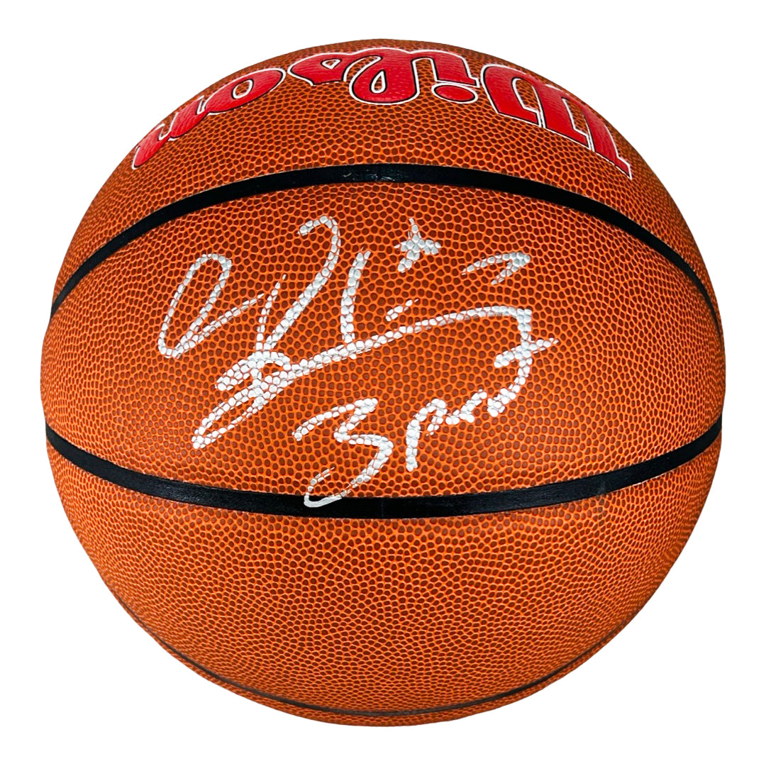 Dennis Rodman Signed 3 Peat Inscription Chicago Bulls Wilson NBA Team — RSA