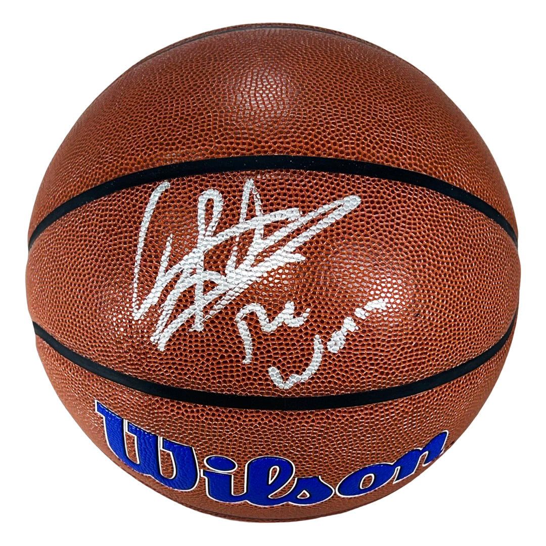 Dennis Rodman Signed The Worm Inscription Detroit Pistons Wilson NBA T ...