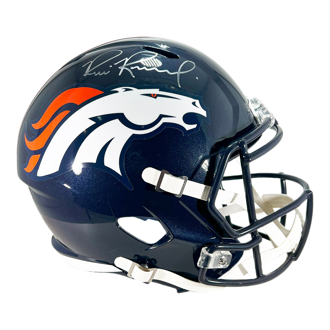 Bill Romanowski Signed Silver Ink Denver Broncos Speed Full-Size Repli ...