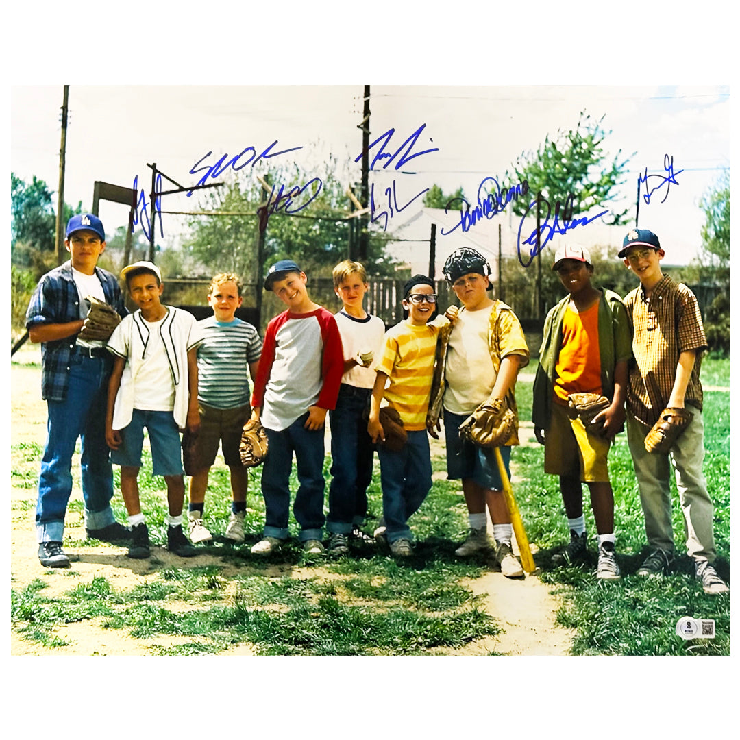 Sandlot Movie Cast Signed 8 Signature Pose 1 Baseball 16x20 Photo (Bec ...