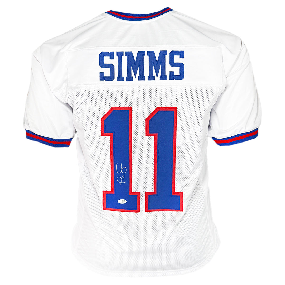 Phil Simms Signed New York White Football Jersey (JSA) — RSA