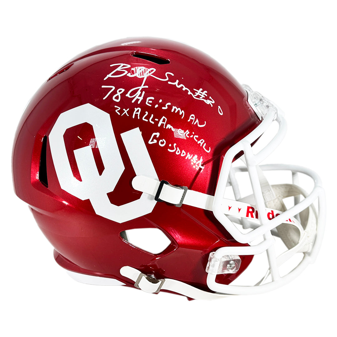 Billy Sims Signed 78 Heisman - 2x All-American - Go Sooners Inscriptio ...