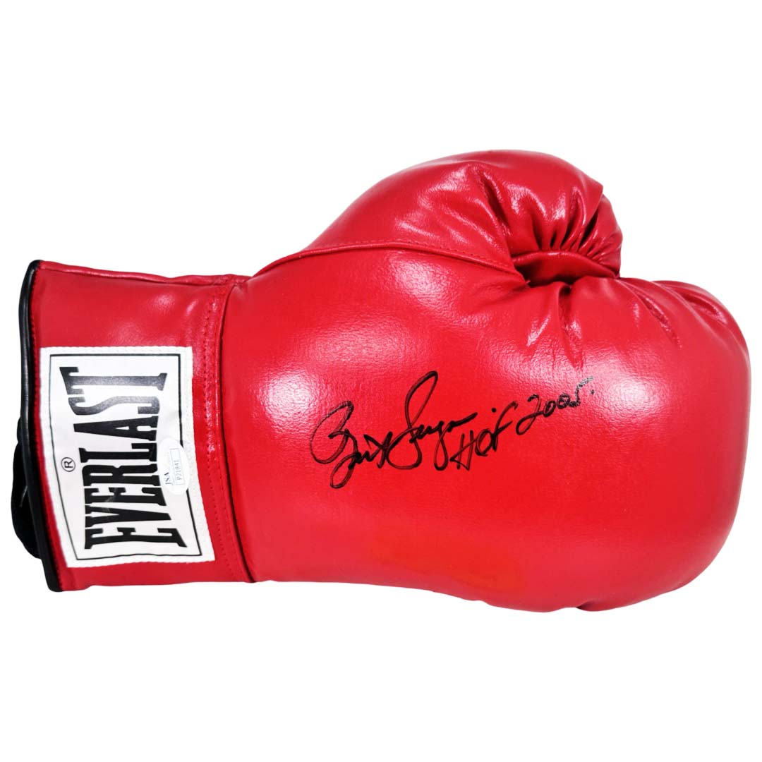 Bert Sugar Signed HOF 2005 Inscription Red Boxing Glove (JSA) — RSA