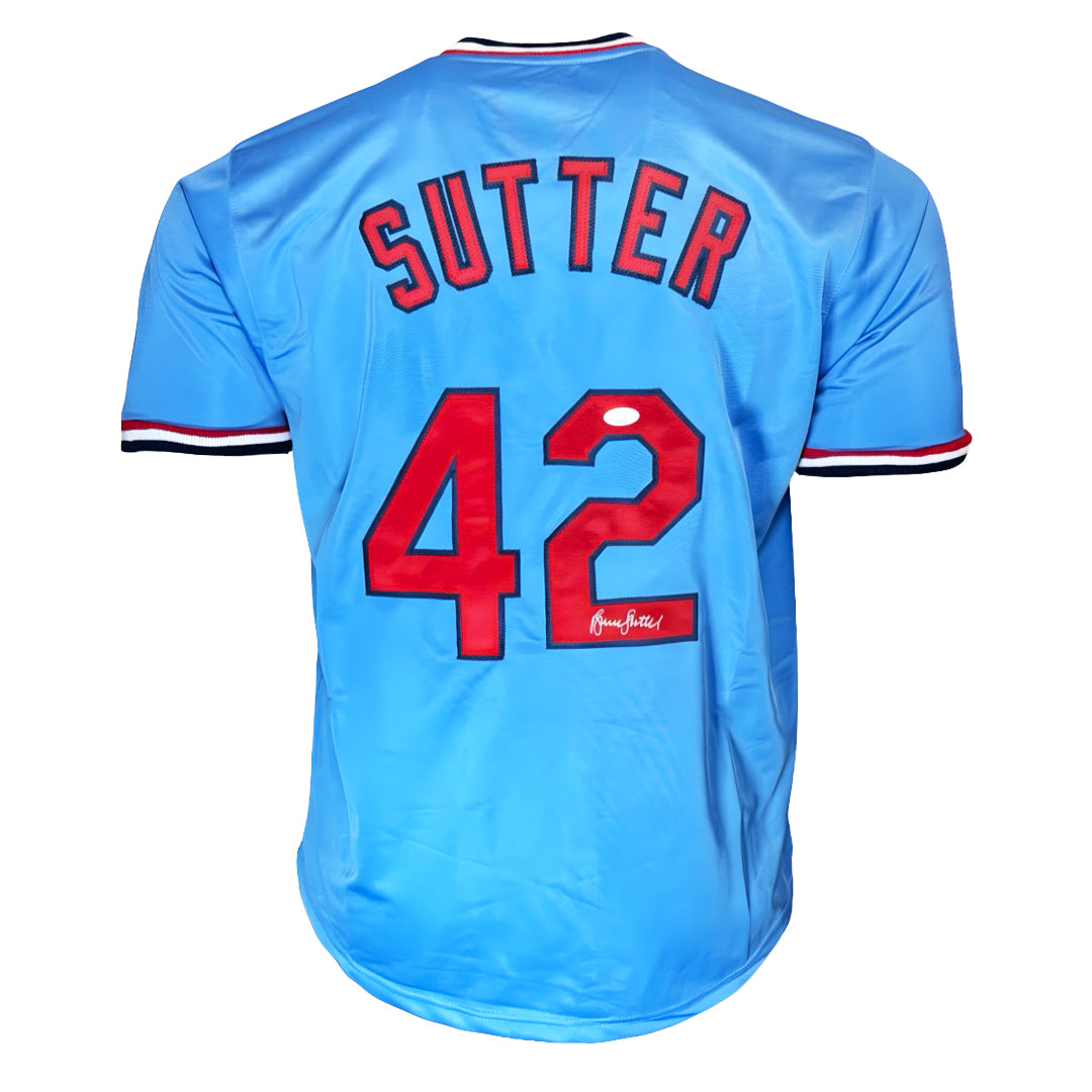 Bruce Sutter Signed St. Louis Blue Baseball Jersey (JSA) — RSA