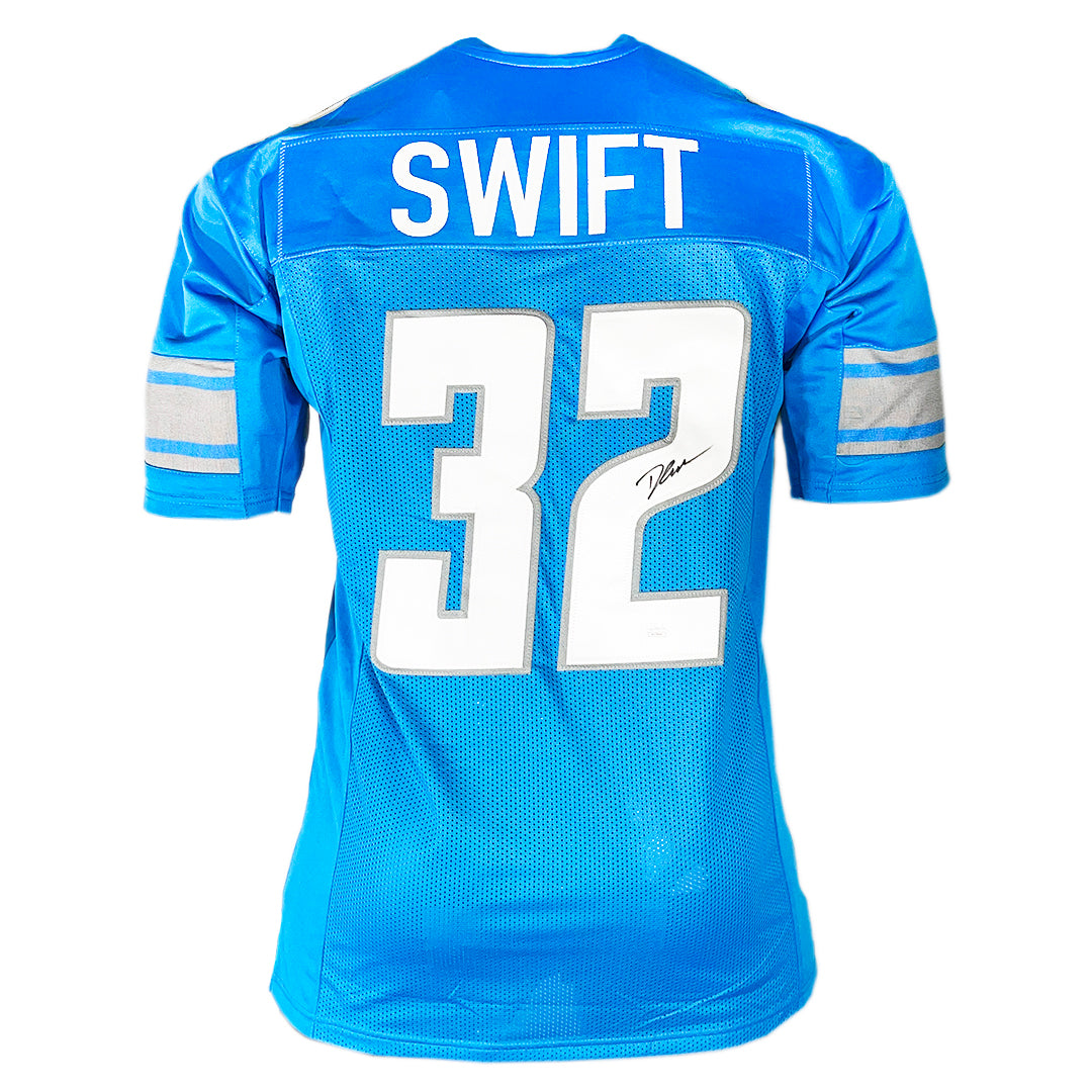 D'Andre Swift Signed Detroit Light Blue Football Jersey (JSA) — RSA