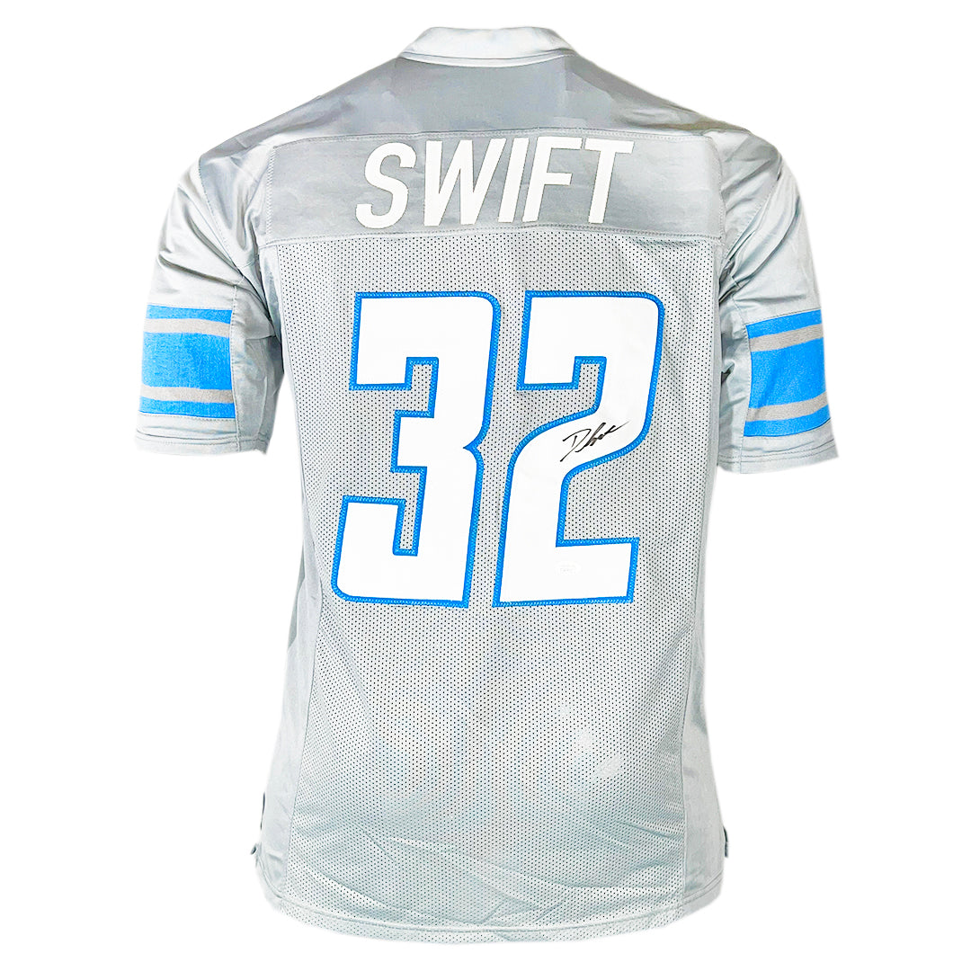 D'Andre Swift Signed Detroit Grey Football Jersey (JSA) — RSA