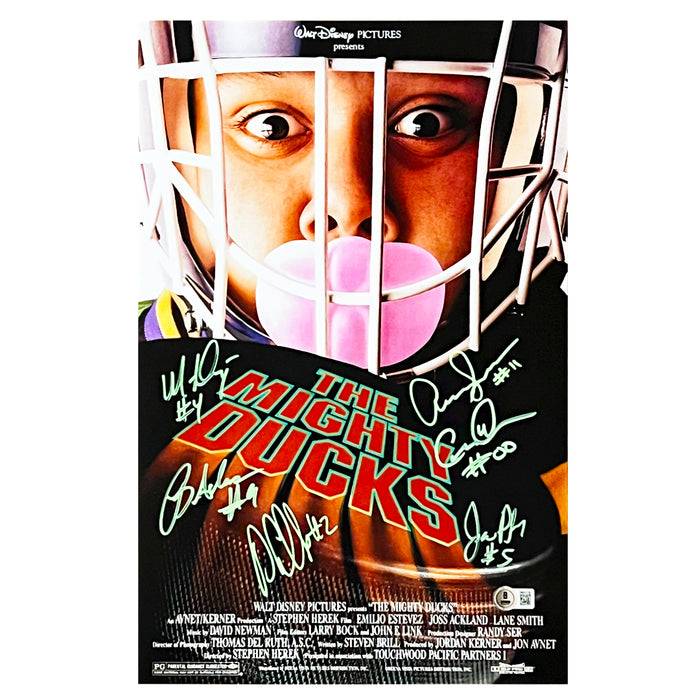 The Mighty Ducks Cast Signed 11x17 Photo (Beckett) — RSA