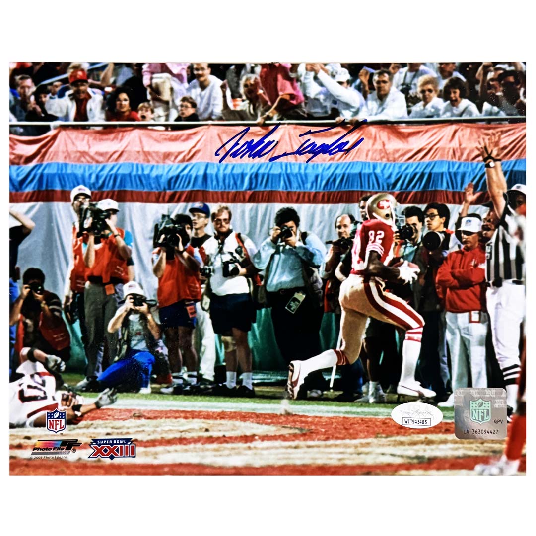 John Taylor Signed San Francisco Pose 1 Football 8x10 Photo (JSA) — RSA