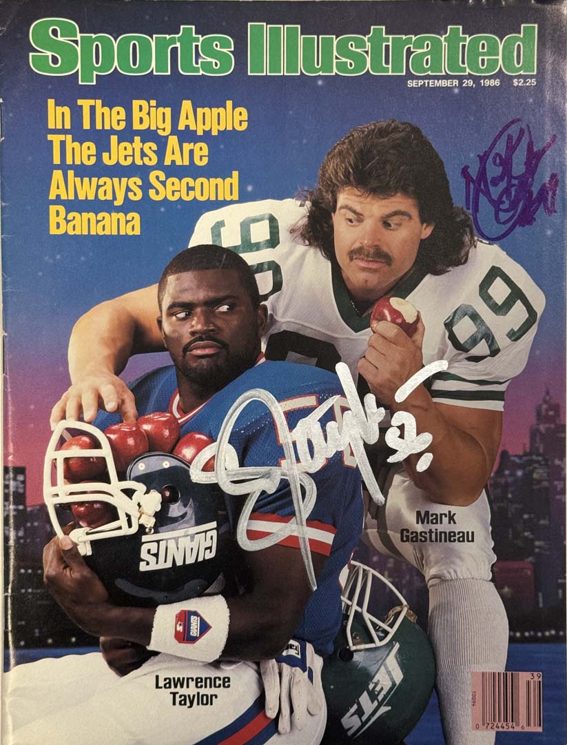 Lawrence Taylor and Mark Gastineau Signed Sports Illustrated 9/29/1986 ...