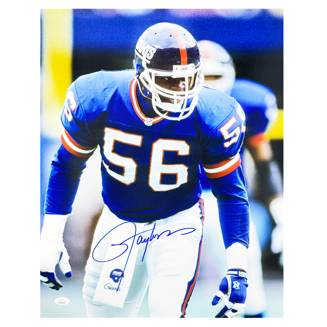 Lawrence Taylor Signed New York Pose 2 Football 16x20 Photo (JSA) — RSA