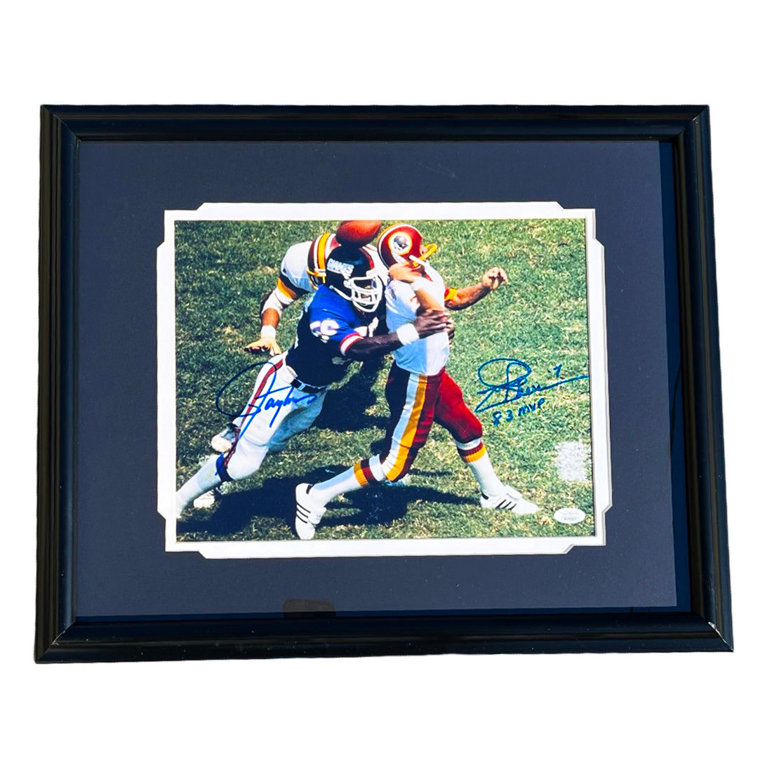 Lawrence Taylor and Joe Theismann Signed 83 MVP Inscription Dual Signe ...