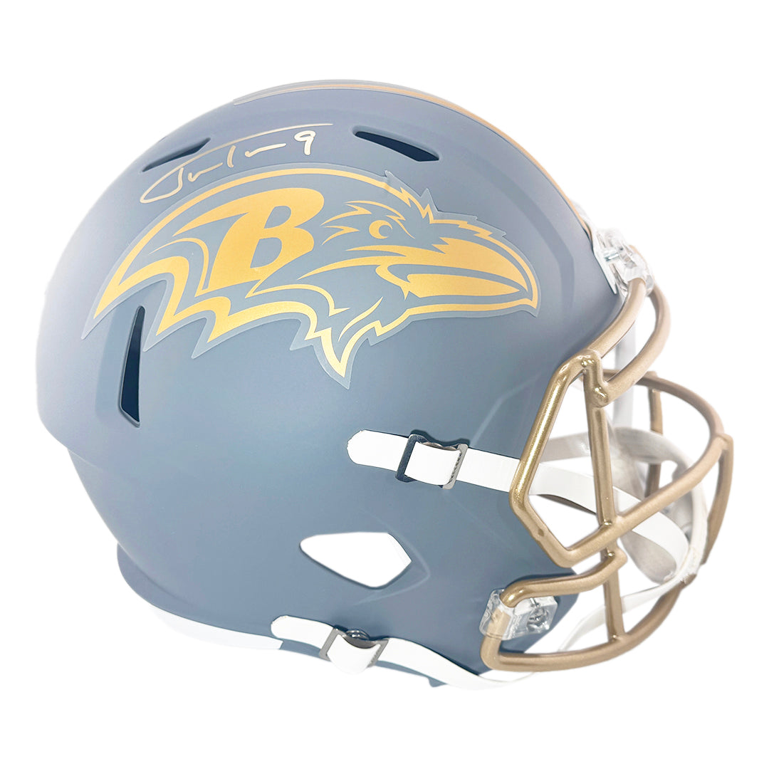 Justin Tucker Signed Baltimore Ravens Slate Alternate Speed Full-Size — RSA