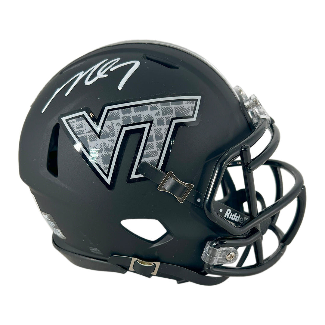 Michael Vick Signed Virginia Tech Hokies Matte Black Speed Mini Footba ...
